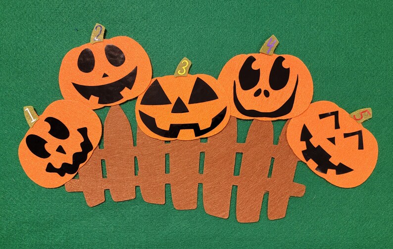 5 Little Pumpkins Sitting on a Gate - Etsy