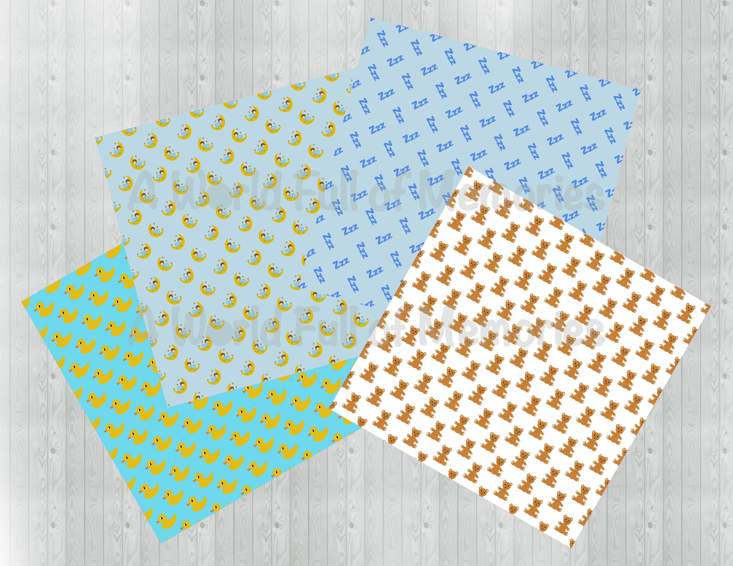 Baby Boy Digital Scrapbook Paper Blue Baby Boy Digital Paper Baby ...