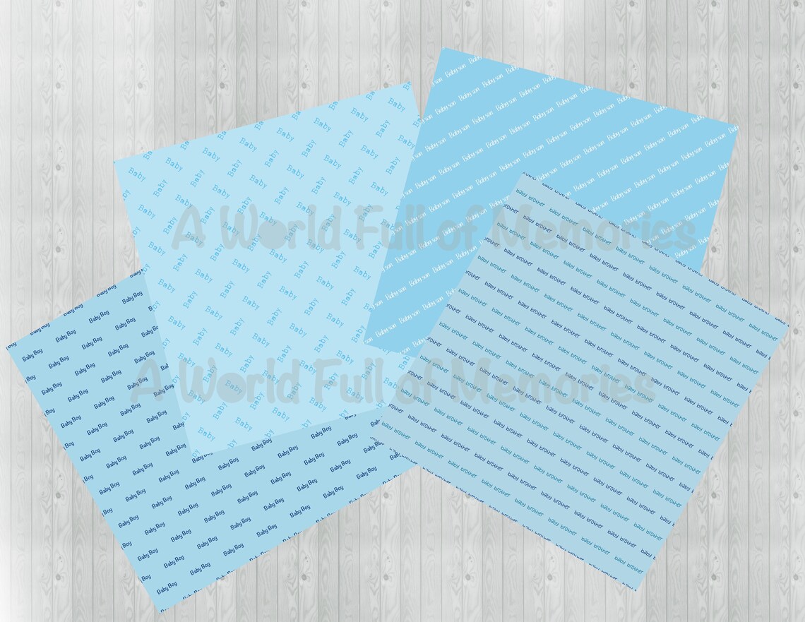 Baby Boy Digital Scrapbook Paper Blue Baby Boy Digital Paper Baby ...