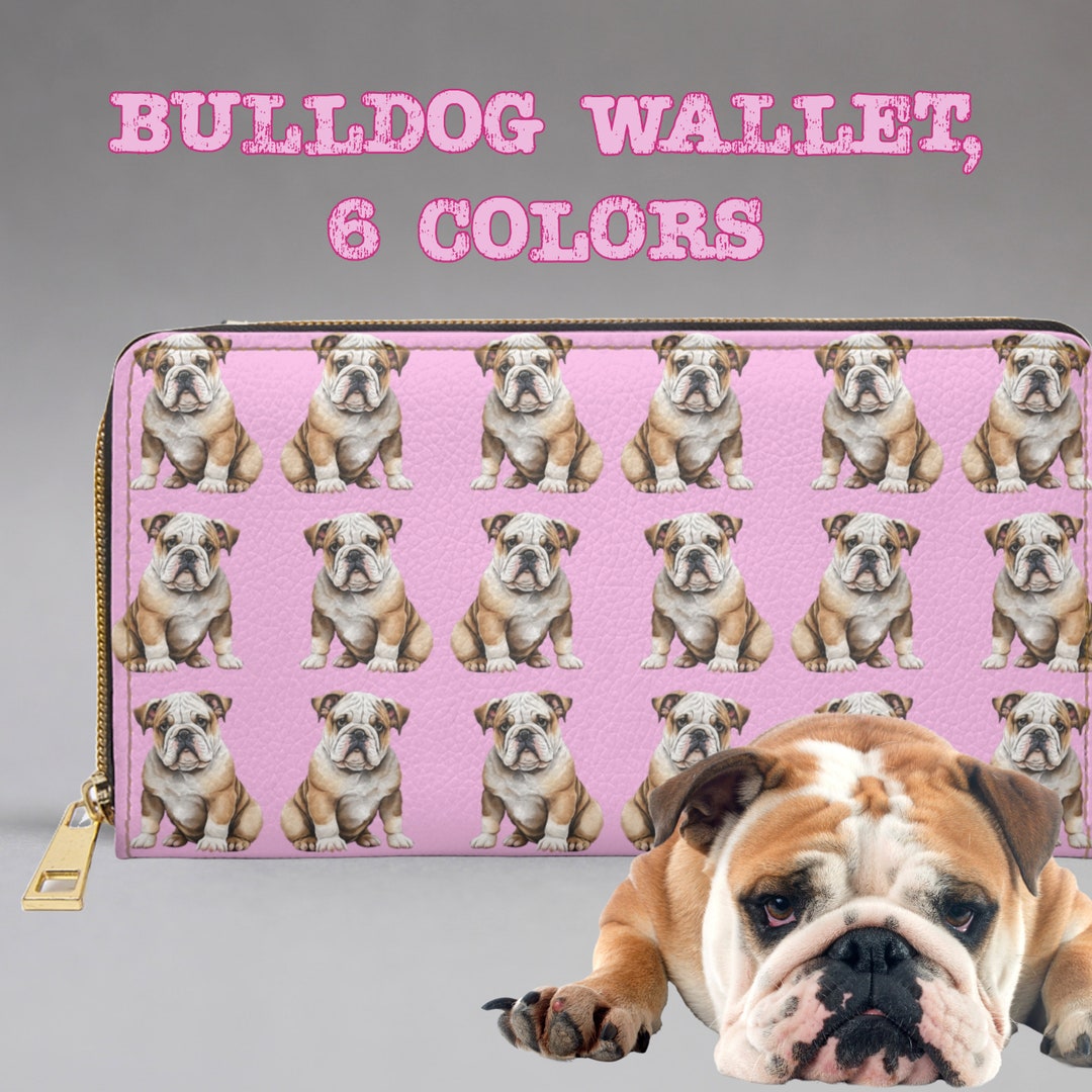 Bulldog Zipper Wallet Gift for Bulldog Lover, Bulldog Womens Wallet for ...