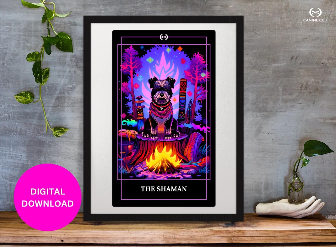 Schnauzer, the Shaman Tarot Oracle Card Print, INSTANT DOWNLOAD ...