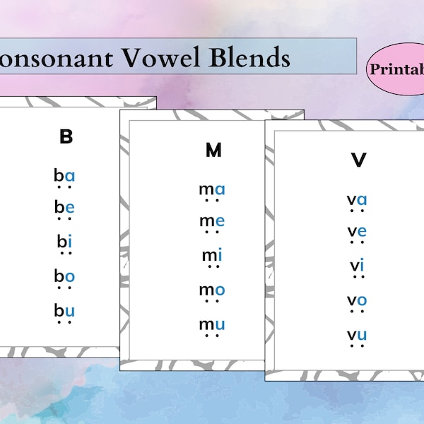 Consonant and Vowels Blend - Etsy