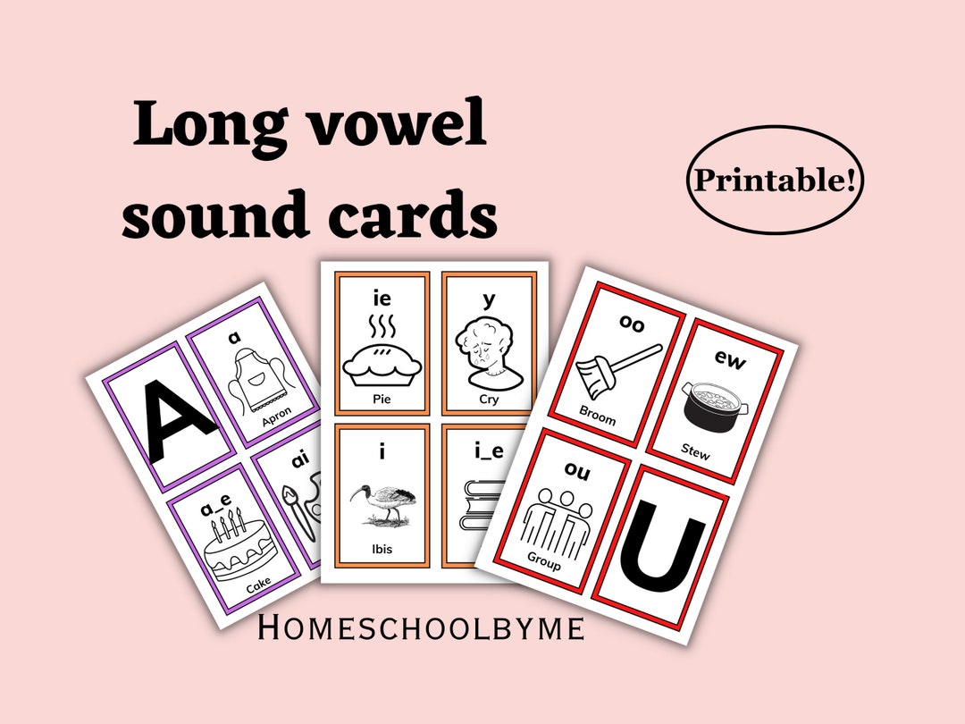 Long Vowel Sound Colour in Cards | Printable | Phonics - Etsy