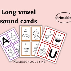 Long Vowel Sound Colour in Cards | Printable | Phonics - Etsy