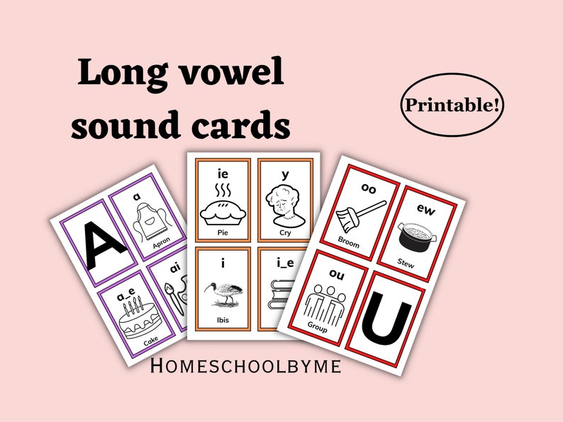 Long Vowel Sound Colour in Cards | Printable | Phonics - Etsy