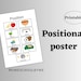 Positional Poster for Kindergarten Kids | Prepositions Chart | Parts of ...