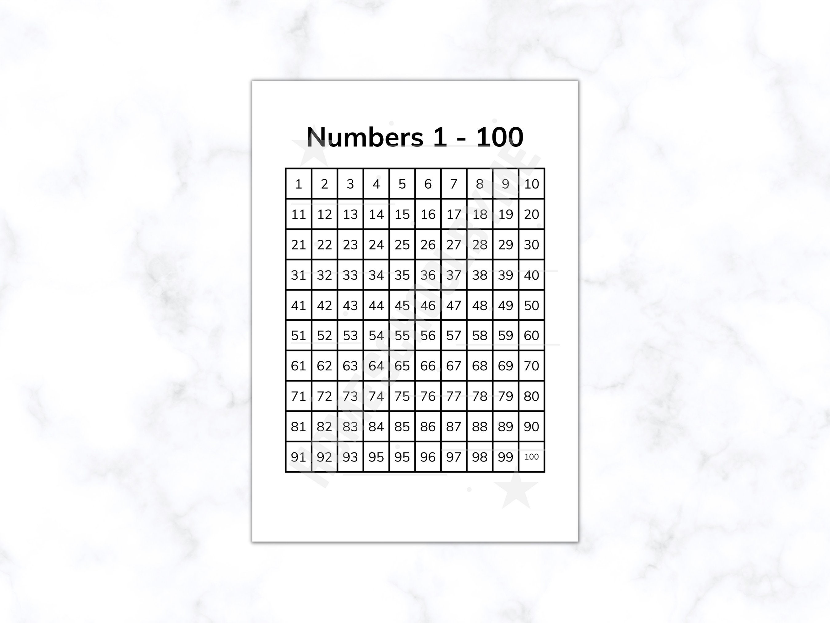 1 1,000 Numbers Chart for Skip Counting and Seeing Patterns Maths - Etsy