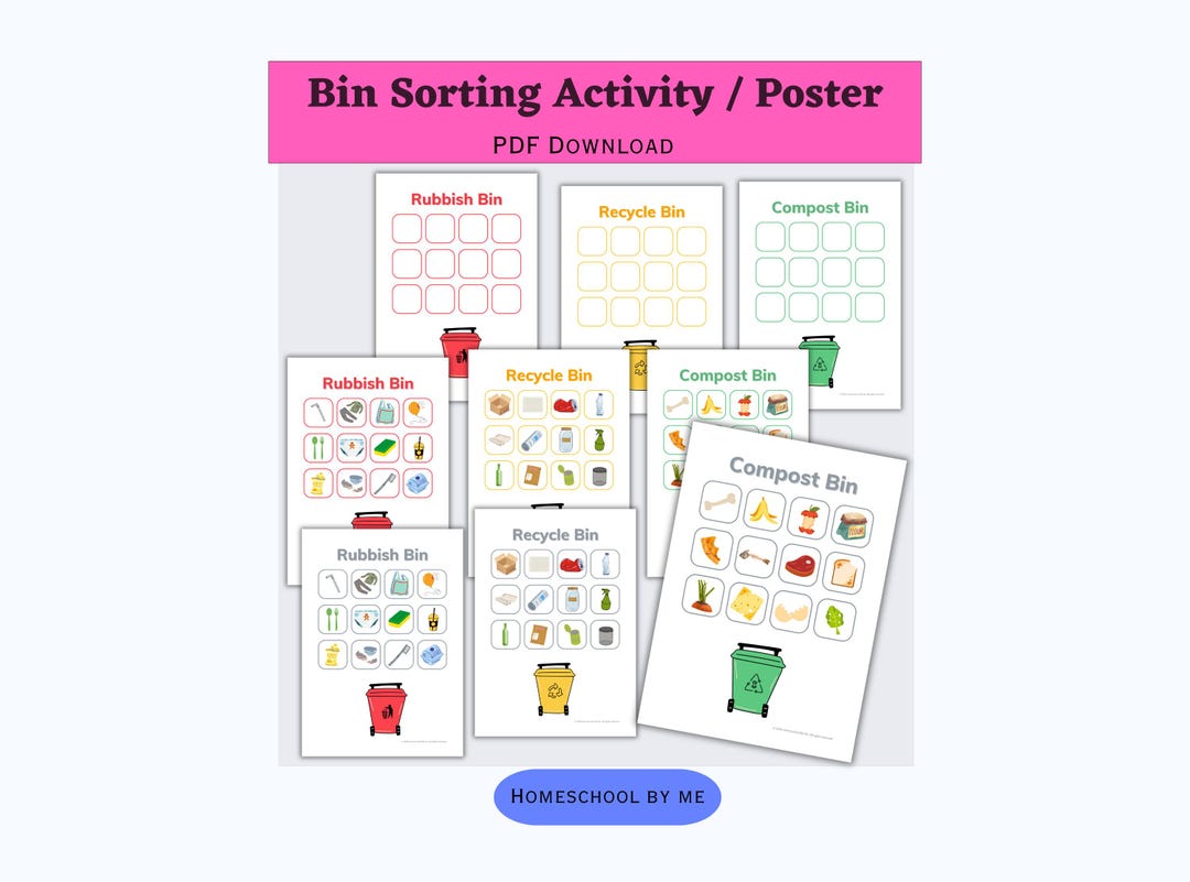 Bin Sorting Activity | Compost, Rubbish, Recycle | Garbage, Trash ...