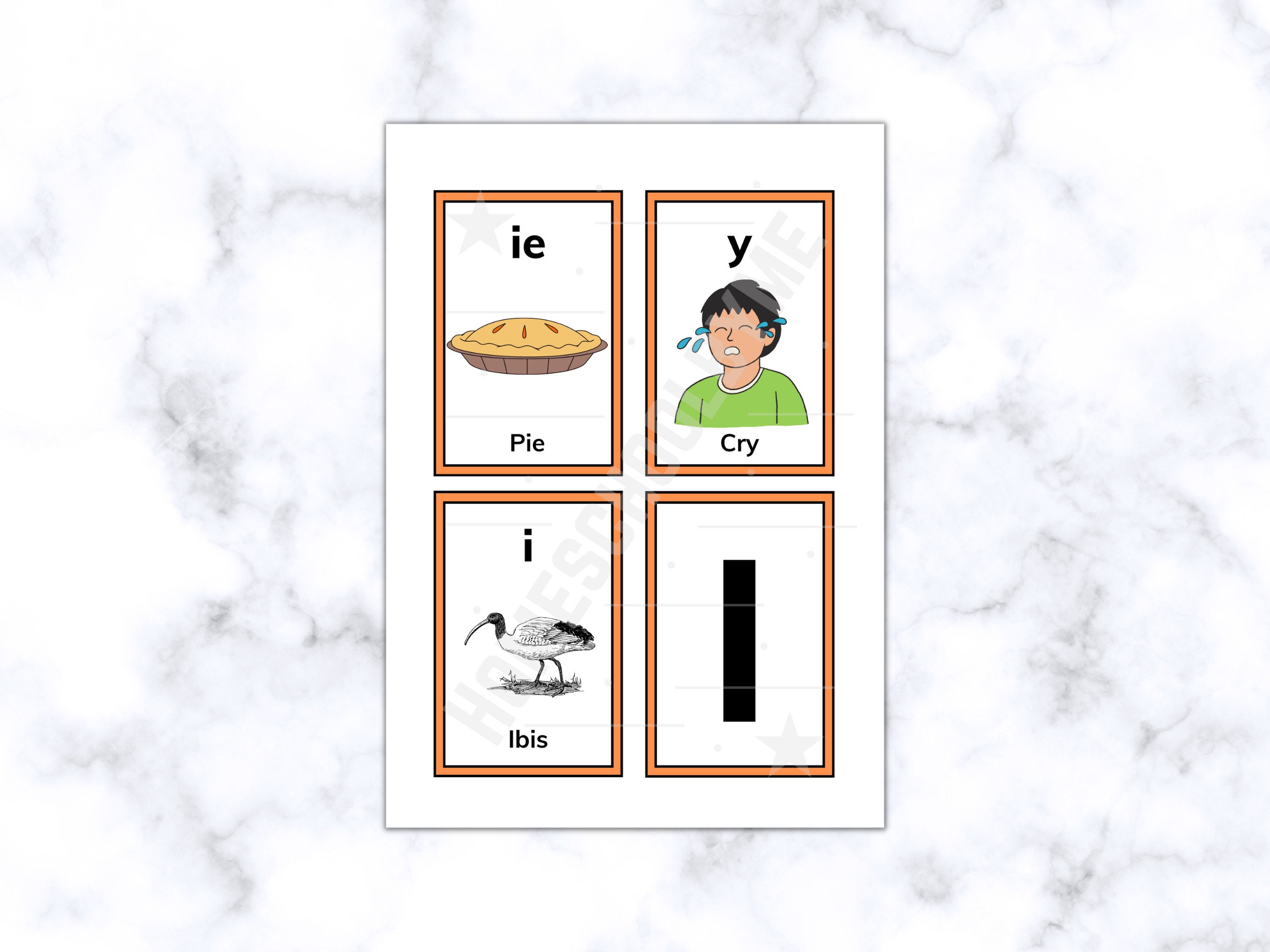 Long Vowel Sound Flash Cards Printable Activity Sorting Phonics ...