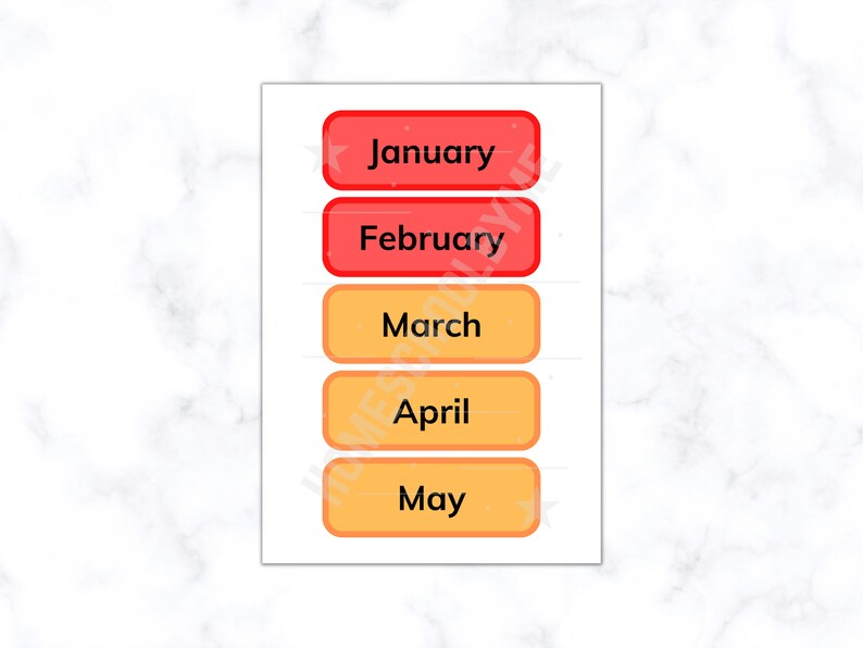 12 Months of the Year and the 4 Seasons Digital Download | Wall ...