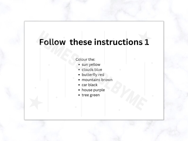 Follow Instructions Colouring in Sheets Colours Listening Comprehension ...