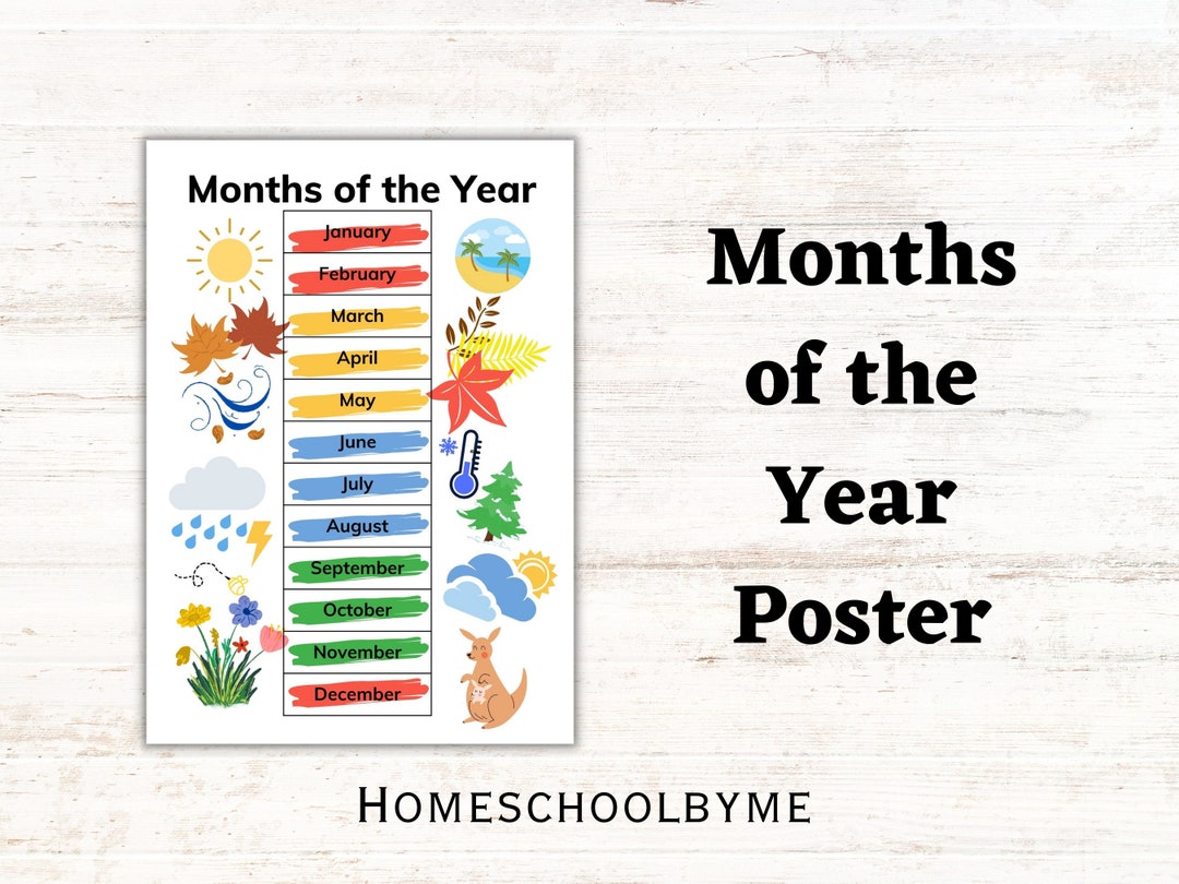 Colourful Months of the Year Poster | Preschool | Educational Poster ...