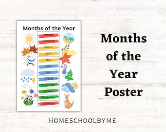 Months of the Year - Educational Printable - Etsy