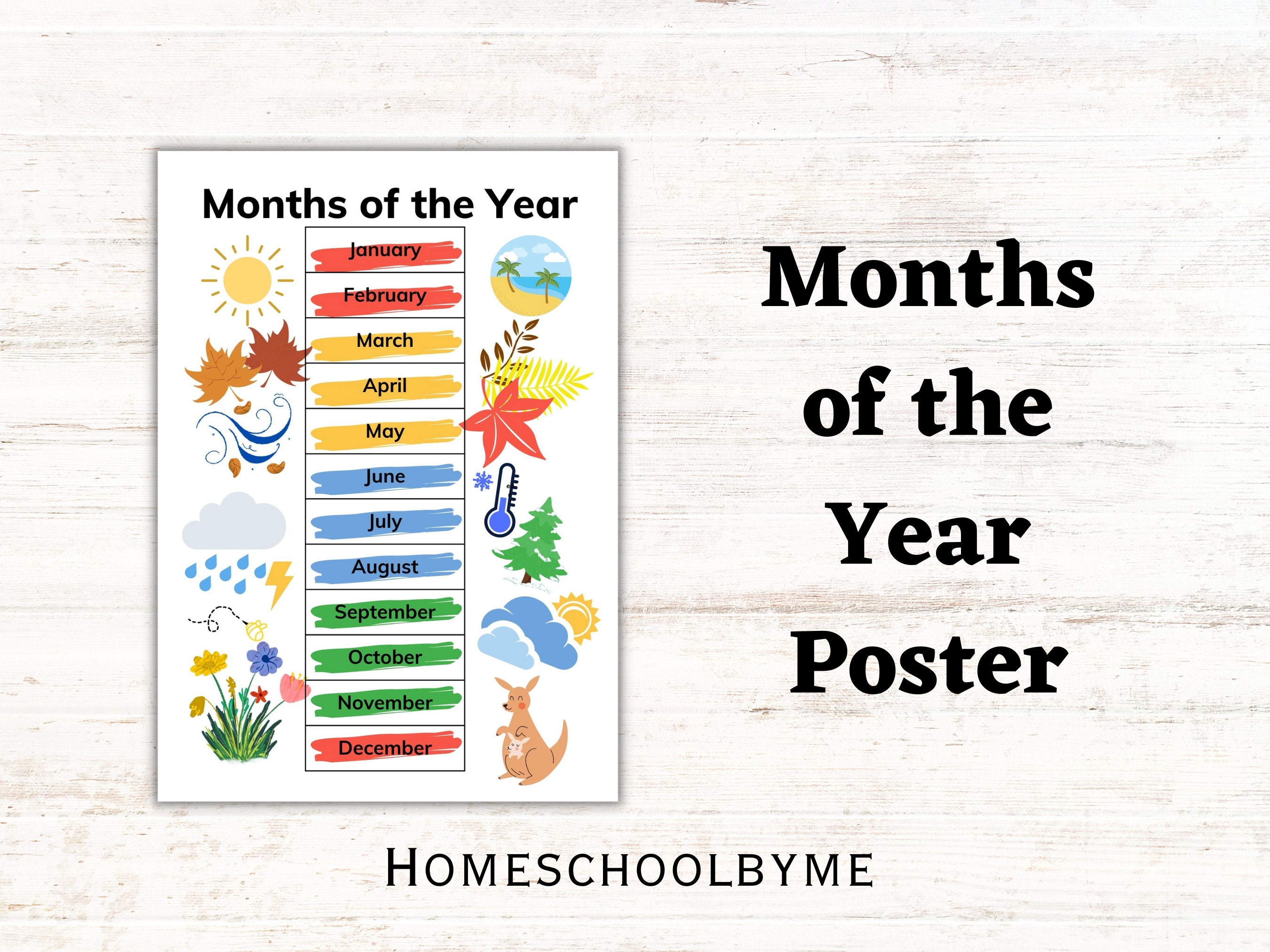 Colourful Months of the Year Poster | Preschool | Educational Poster ...