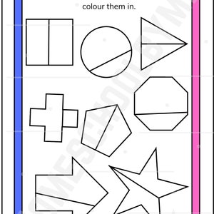 Fractions Coloring Worksheets: Year 1-2 Maths (PDF Download) - Etsy