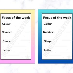 Focus of the Week Poster and Cards | Homeschool | Preschool | Letters ...