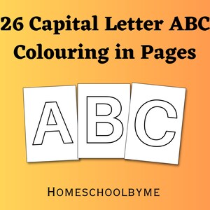 Capital Letter ABC Coloring Pages: Preschool Learning (PDF Pattern) - Etsy