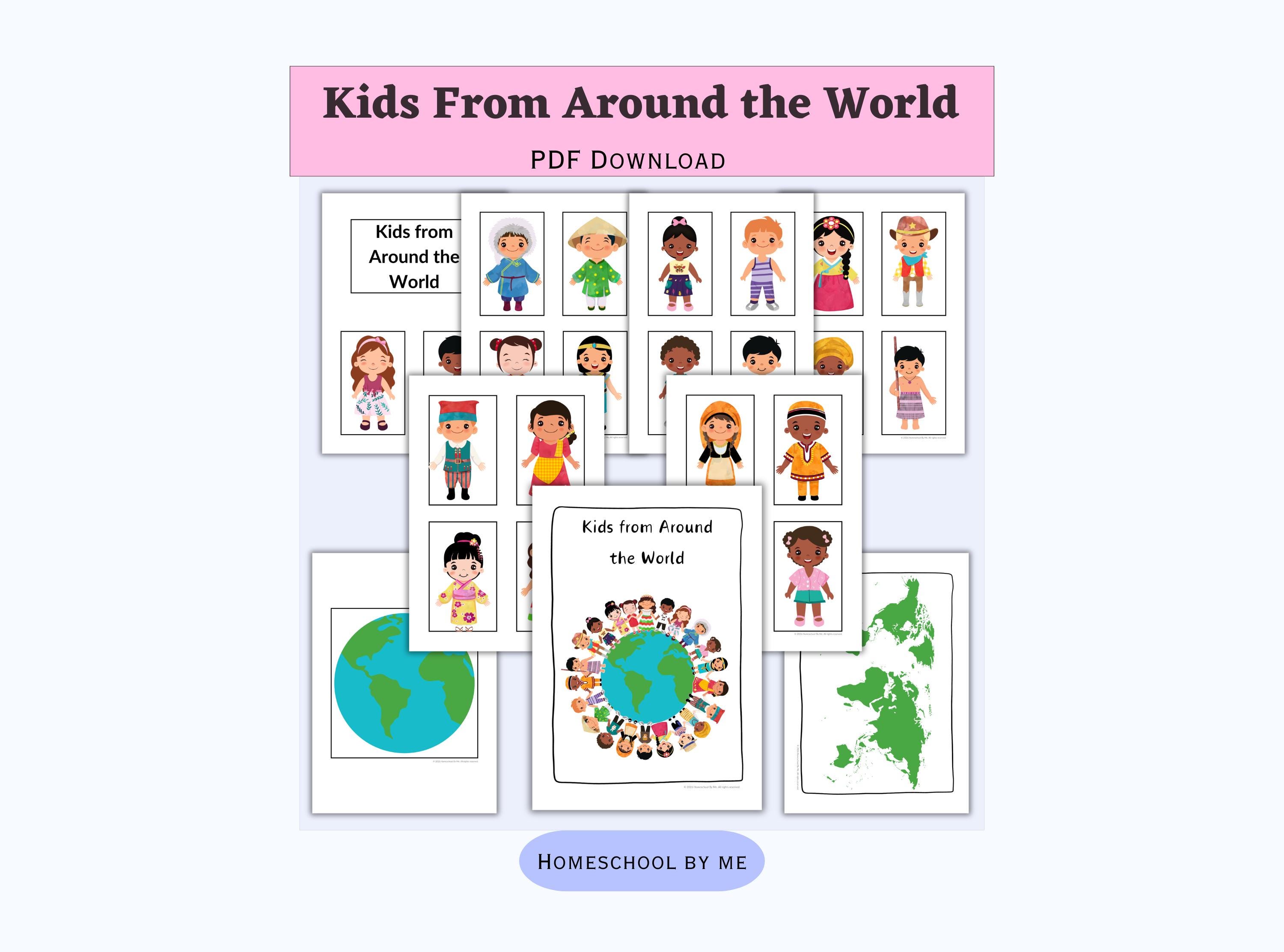 Kids From Around the World Printable | Cultural Dress | Multicultural ...