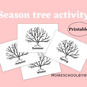 Four Seasons Tree Art Activity: Preschool Learning Posters (PDF) - Etsy