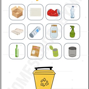 Bin Sorting Activity Poster: Preschool Recycling Game (digital Download ...