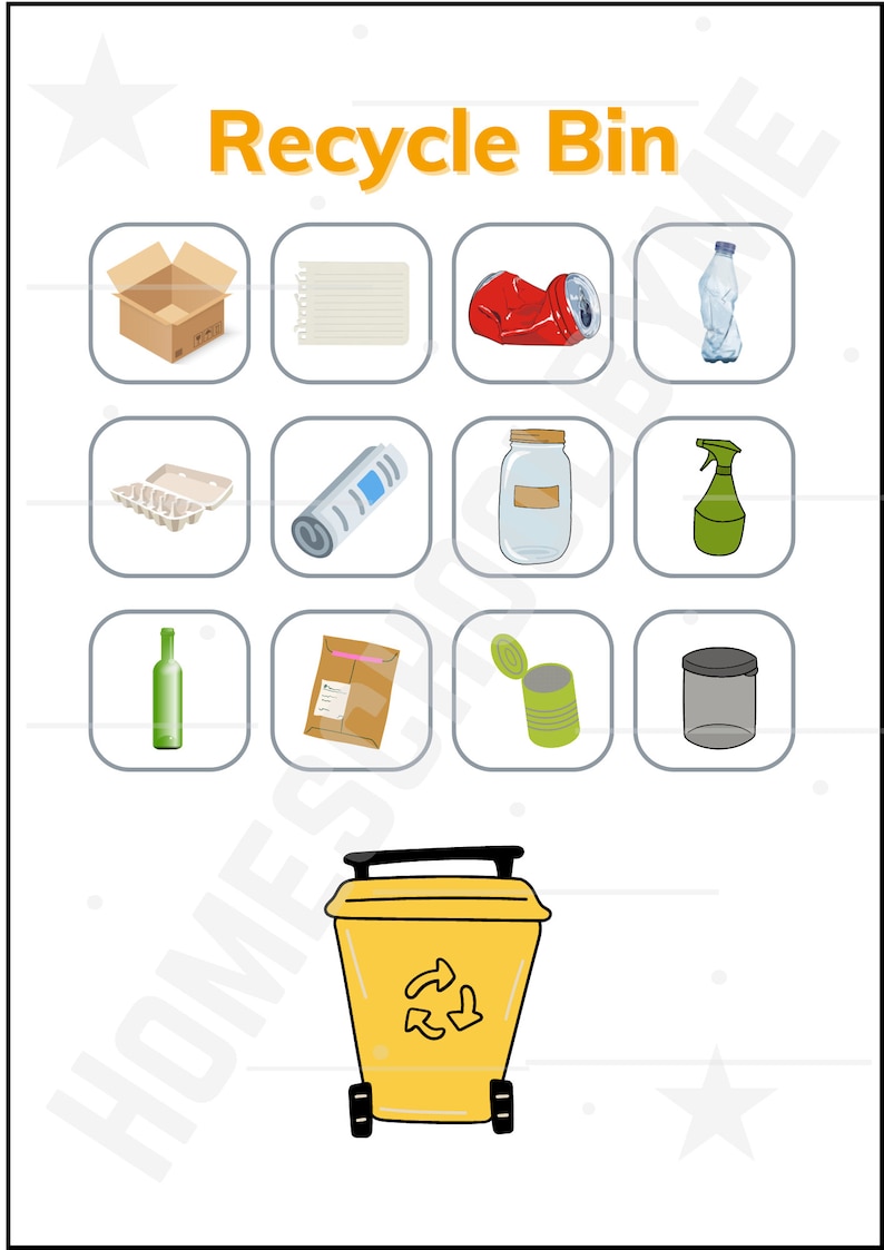 Bin Sorting Activity Printable | Poster | Rubbish, Recycling and ...