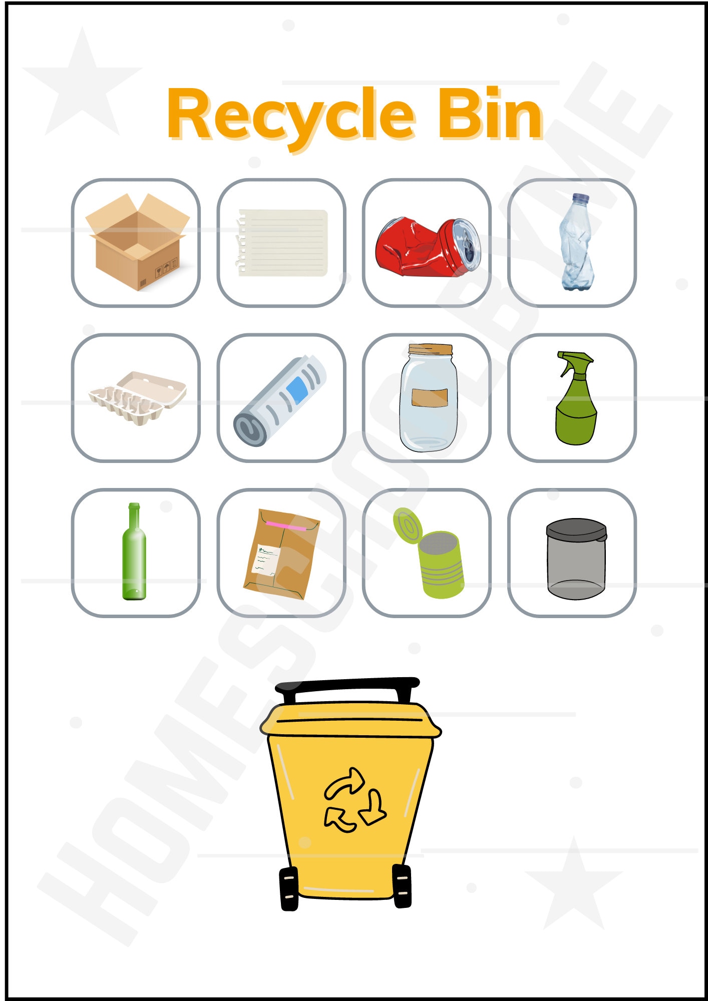 Bin Sorting Activity Printable | Poster | Rubbish, Recycling and ...