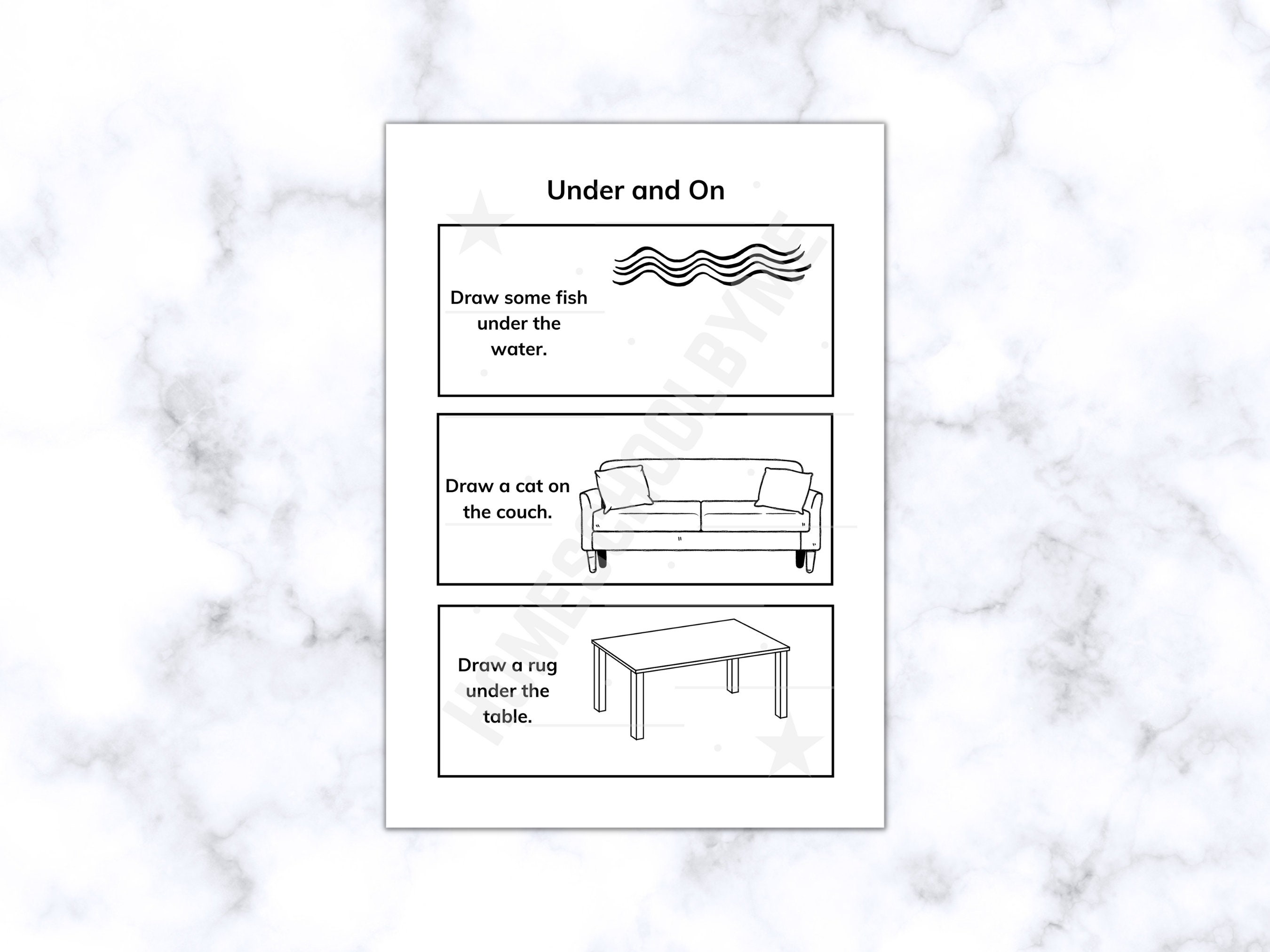 Simple Positional Worksheet for Kids | Vocabulary and Prepositions ...