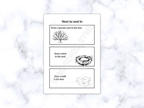 Hojas De Trabajo De Palabras Posicionales Para Preescolar