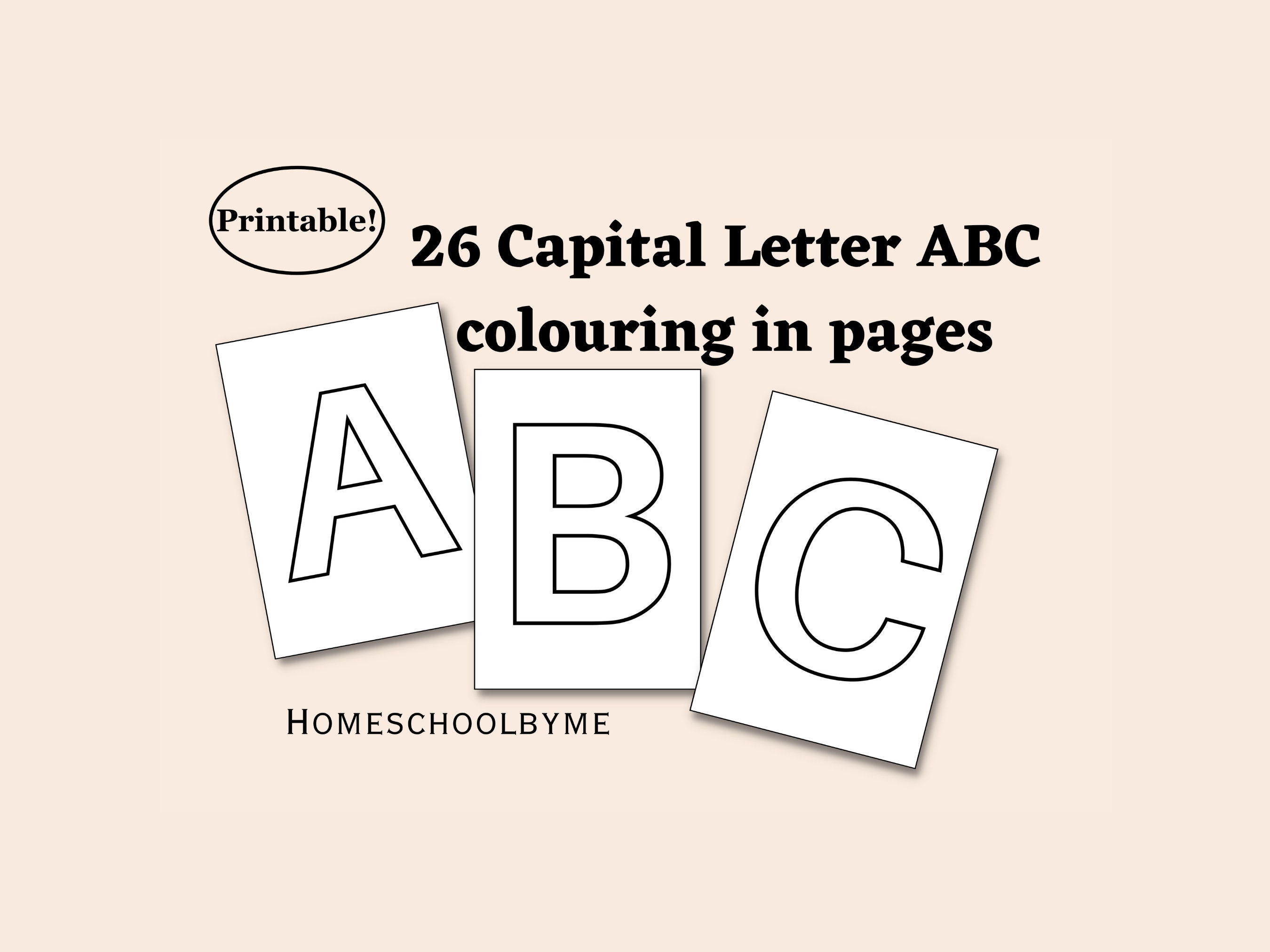 26 letras mayúsculas para colorear en páginas de la A a la Z / - Etsy ...