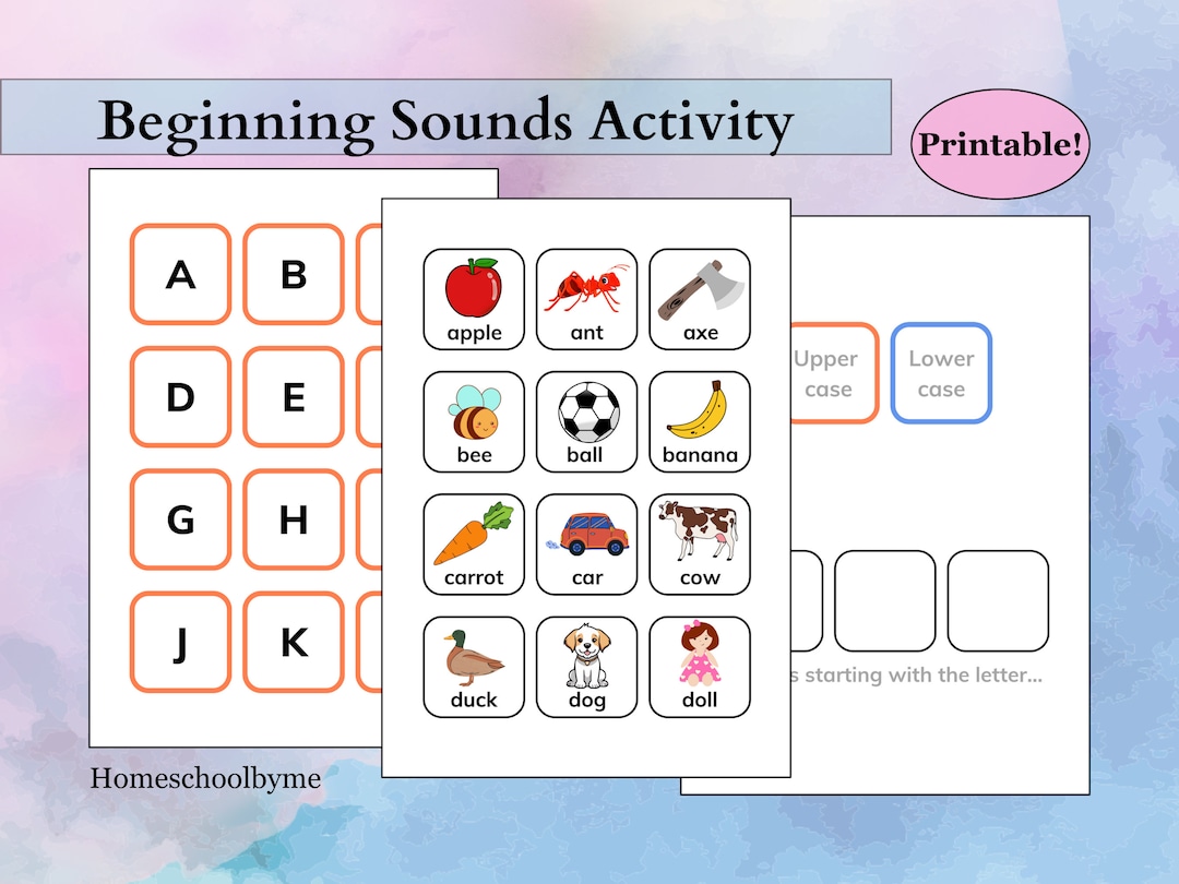 Beginning Sounds Activity | Phonics | Capital and Lowercase Letters ...