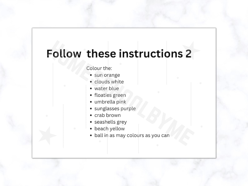 Follow Instructions Colouring in Sheets | Colours | Listening ...