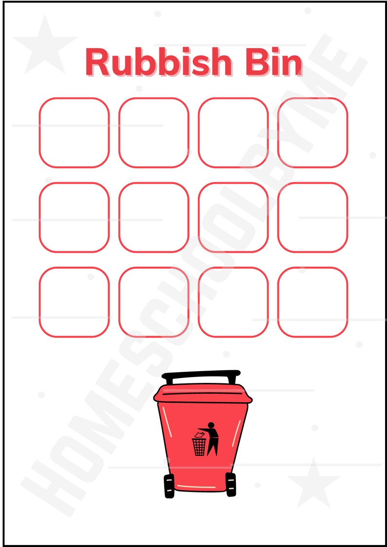 Bin Sorting Activity Printable | Poster | Rubbish, Recycling and ...