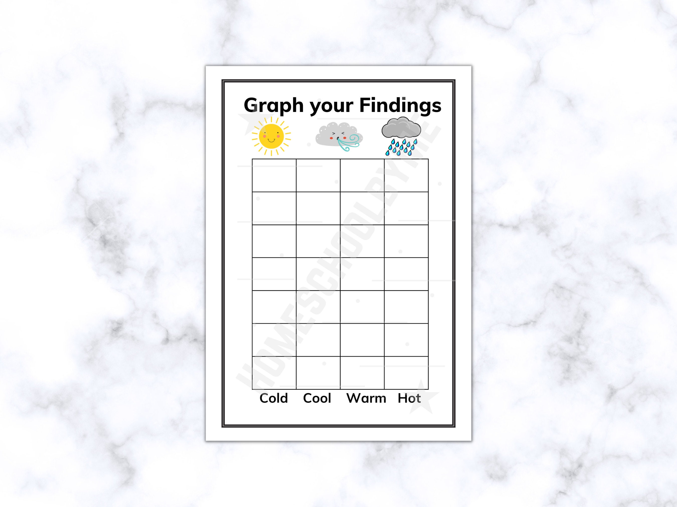 Weather Chart and Graph for Year 1 Kids | Learning About Temperature ...