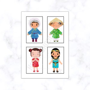Kids From Around the World Printable Cultural Dress Multicultural Cards ...