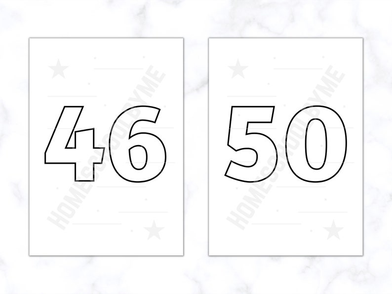 Large Numbers From 0-100 for Colouring in Number Line Maths Counting - Etsy