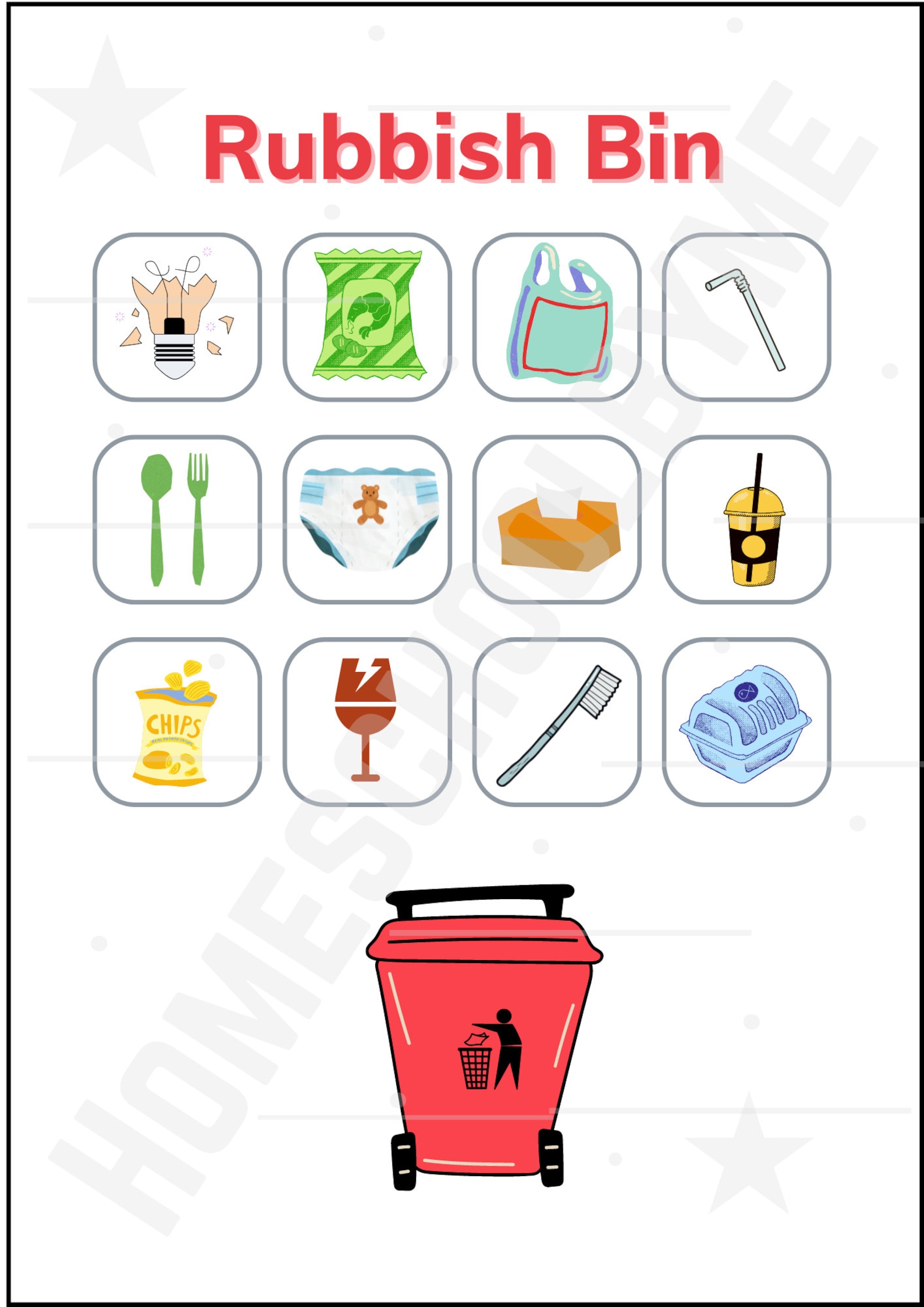 Bin Sorting Activity Printable | Poster | Rubbish, Recycling and ...