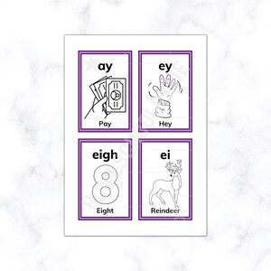 Long Vowel Sound Colour in Cards | Printable | Phonics - Etsy