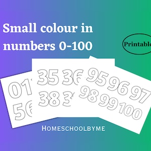 Small Colouring in Numbers 0-100 Maths Number Line Posters - Etsy