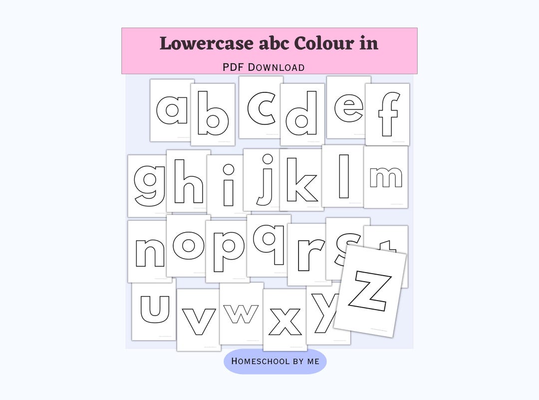 Lowercase Letters to Colour in | Individual Alphabet Letters From a - Z ...