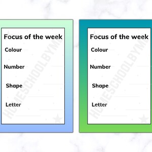 Focus of the Week Poster and Cards | Homeschool | Preschool | Letters ...