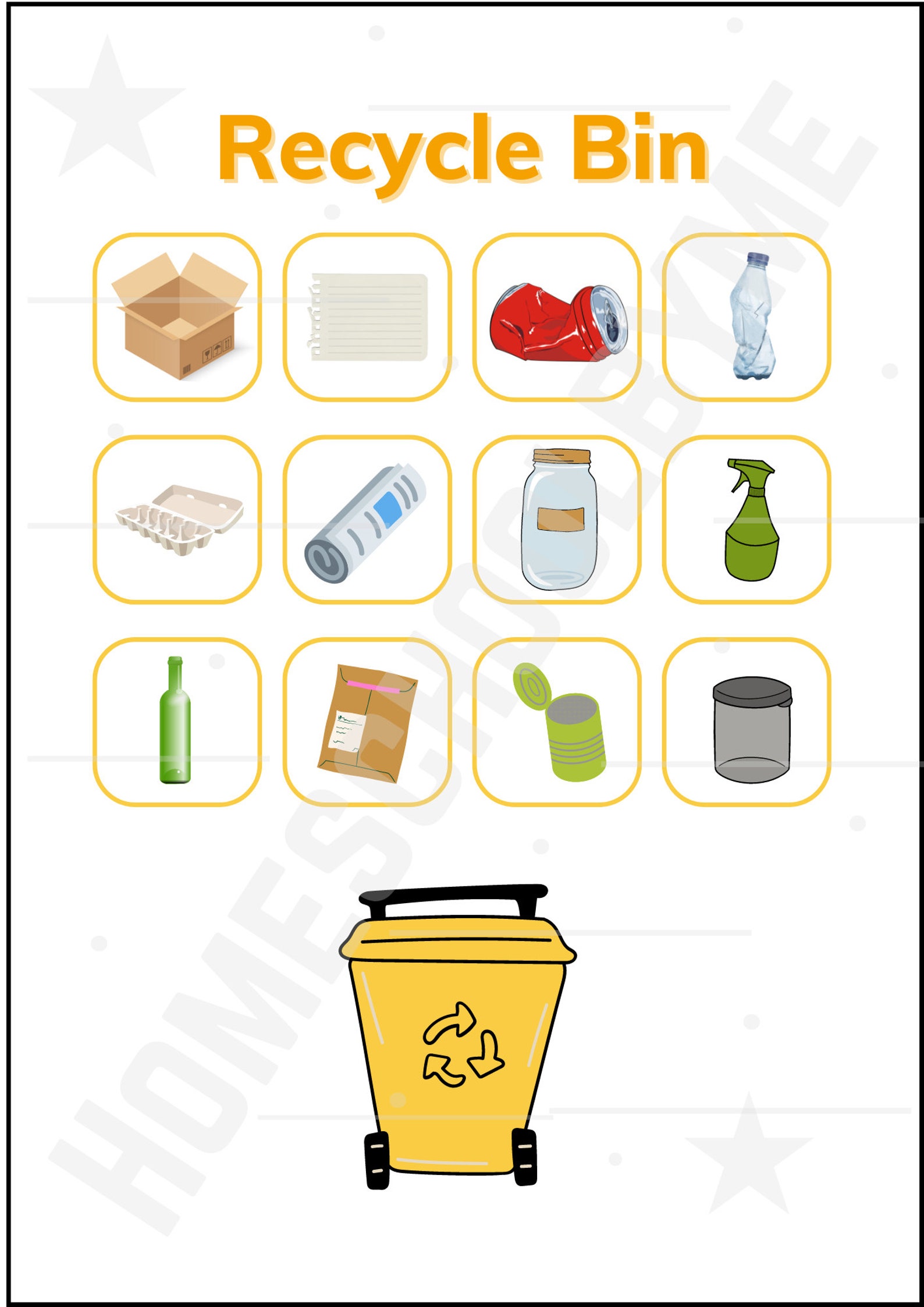Bin Sorting Activity Printable | Poster | Rubbish, Recycling and ...