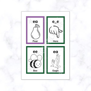 Long Vowel Sound Colour in Cards | Printable | Phonics - Etsy
