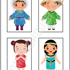 Kids From Around the World Printable | Cultural Dress | Multicultural ...