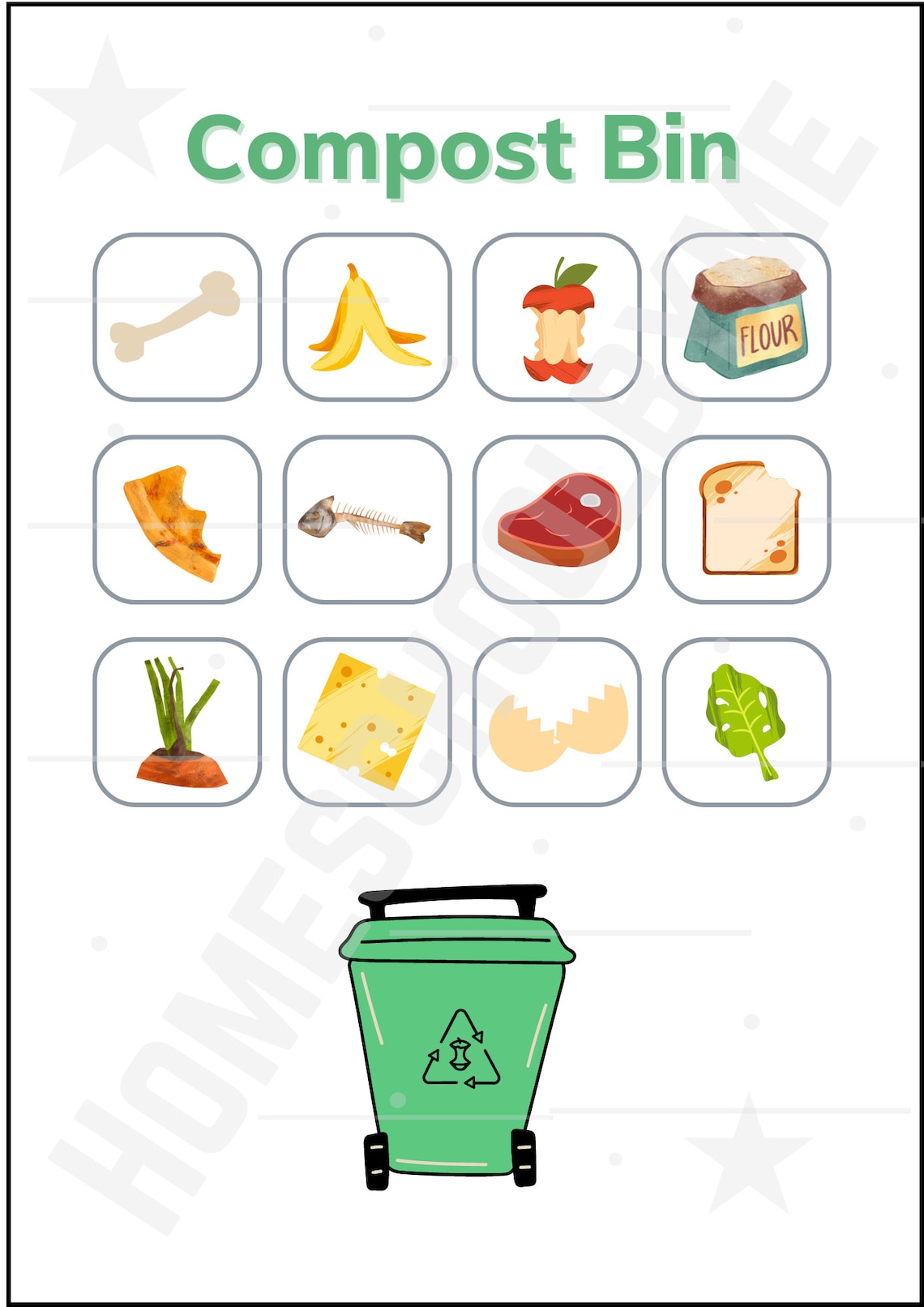 Bin Sorting Activity Printable | Poster | Rubbish, Recycling and ...