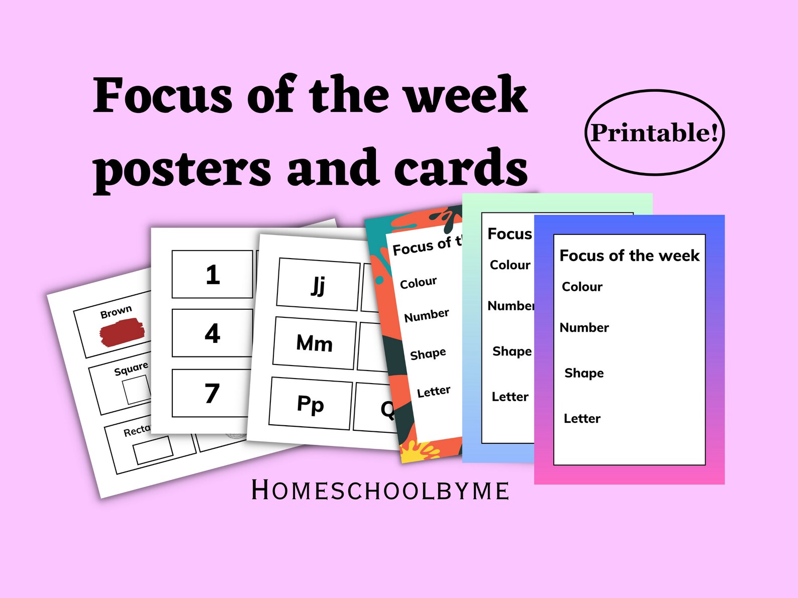 Focus of the Week Poster and Cards | Homeschool | Preschool | Letters ...