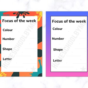 Focus of the Week Poster and Cards | Homeschool | Preschool | Letters ...