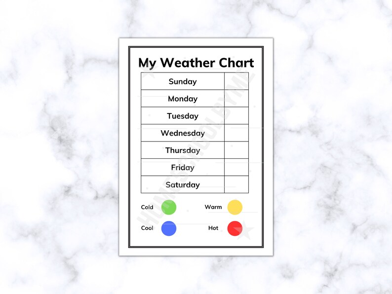 Weather Chart and Graph for Year 1 Kids | Learning About Temperature ...