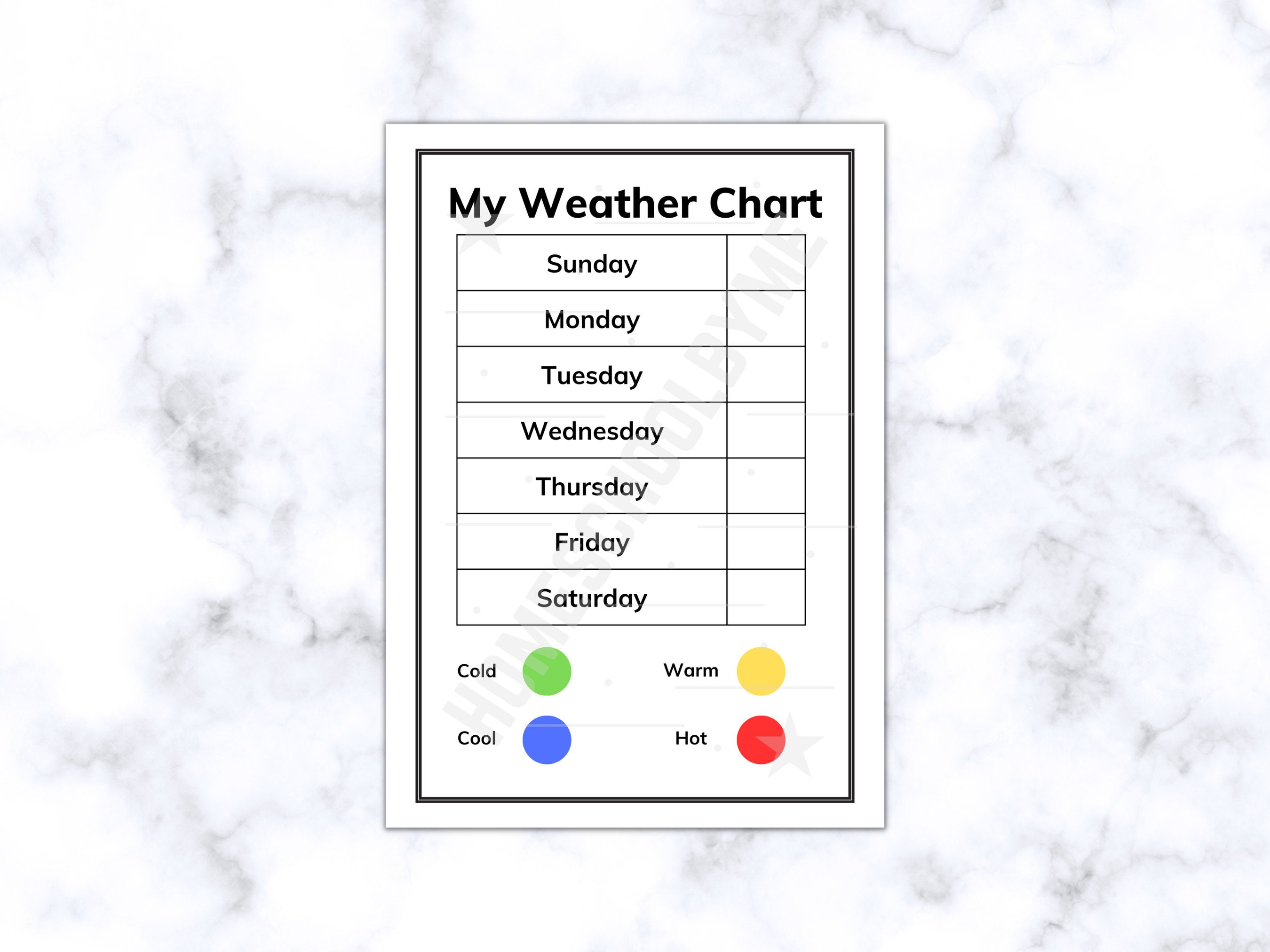 Weather Chart and Graph for Year 1 Kids | Learning About Temperature ...