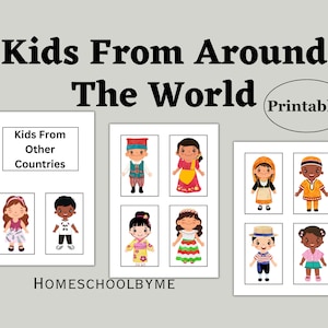 Kids From Around the World Printable Cultural Dress Multicultural Cards ...