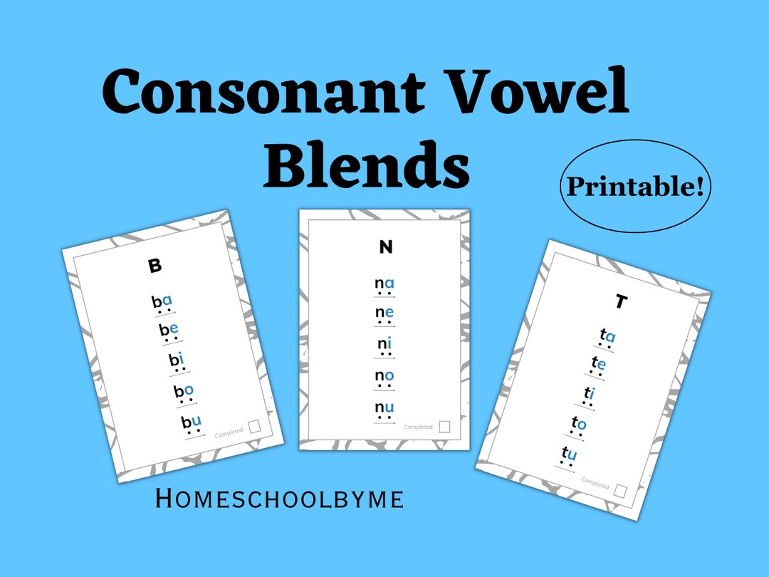 Beginning to Read Blends Printable Consonant-vowel Sounds - Etsy